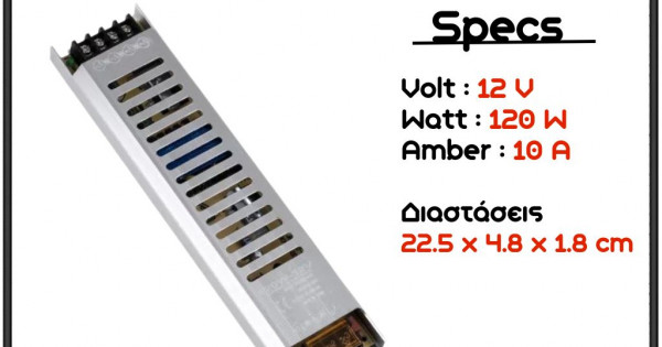Power supply PELV Ultra Slim 120W 10A - AC 220-240V to DC 12V - IP20 ...