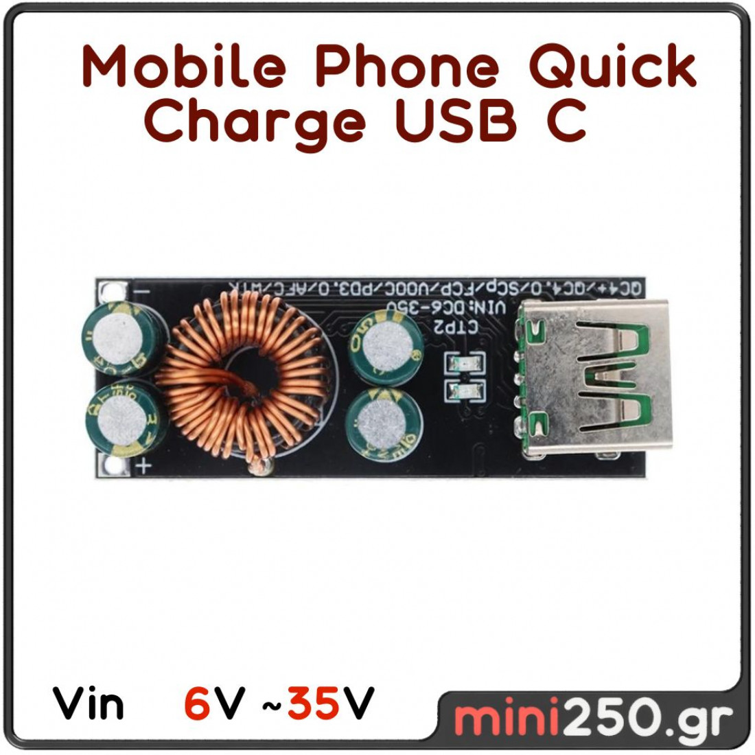 USB Type-C Mobile Phone Quick Charge Adapter 6 -35V Step Down Buck ...